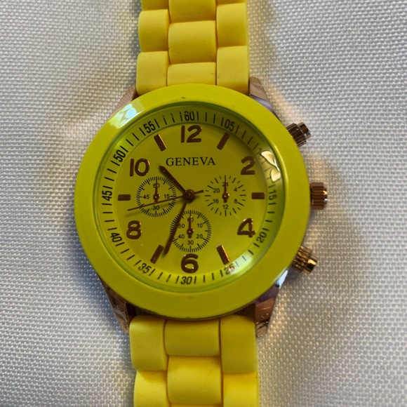 Geneva | Accessories | Working Geneva Bright Yellow Silicone Watch With ...